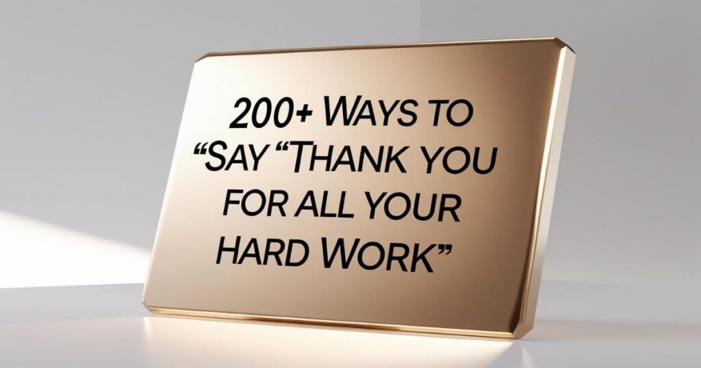 200+ Ways to Say “Thank You for All Your Hard Work” - Noble Texts